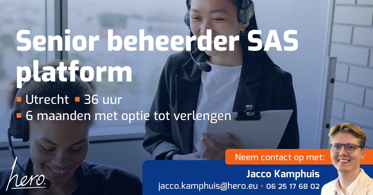 Senior beheerder SAS platform - Hero Interim Professionals