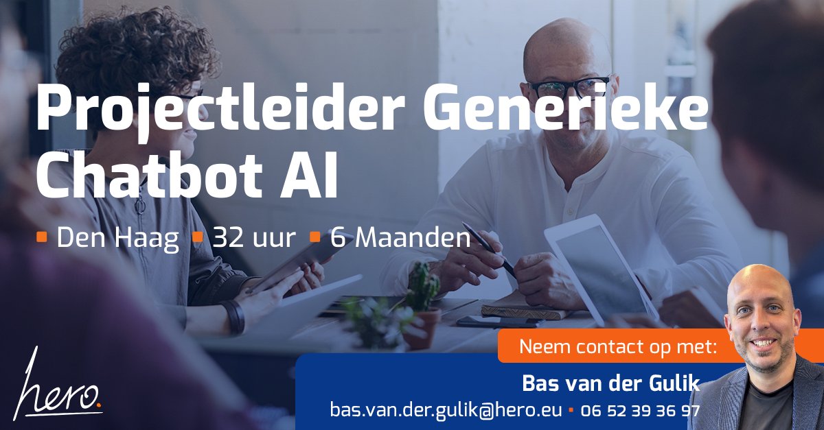 Projectleider Generieke Chatbot AI - Hero Interim Professionals