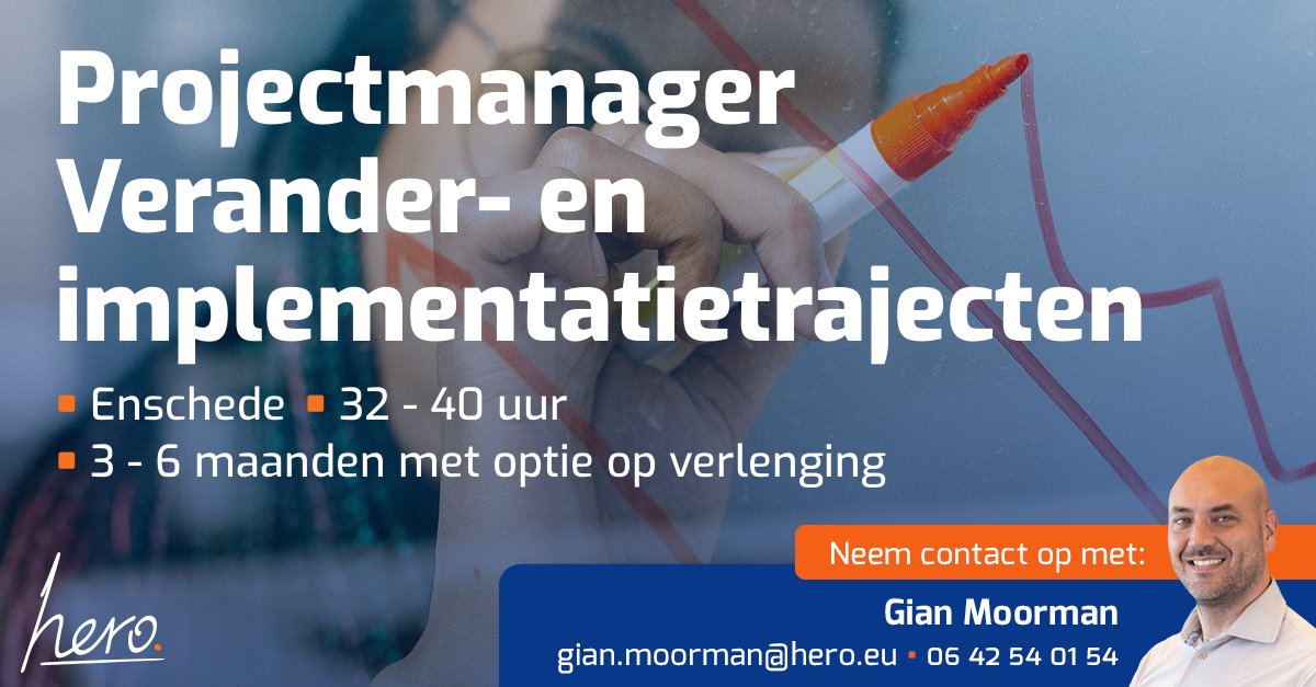 Projectmanager Verander- en implementatietrajecten - Hero Interim Professionals
