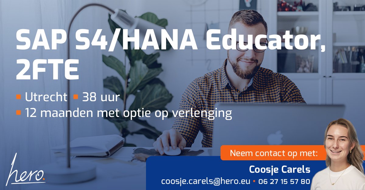 SAP S4/HANA Educator, 2FTE - Hero Interim Professionals