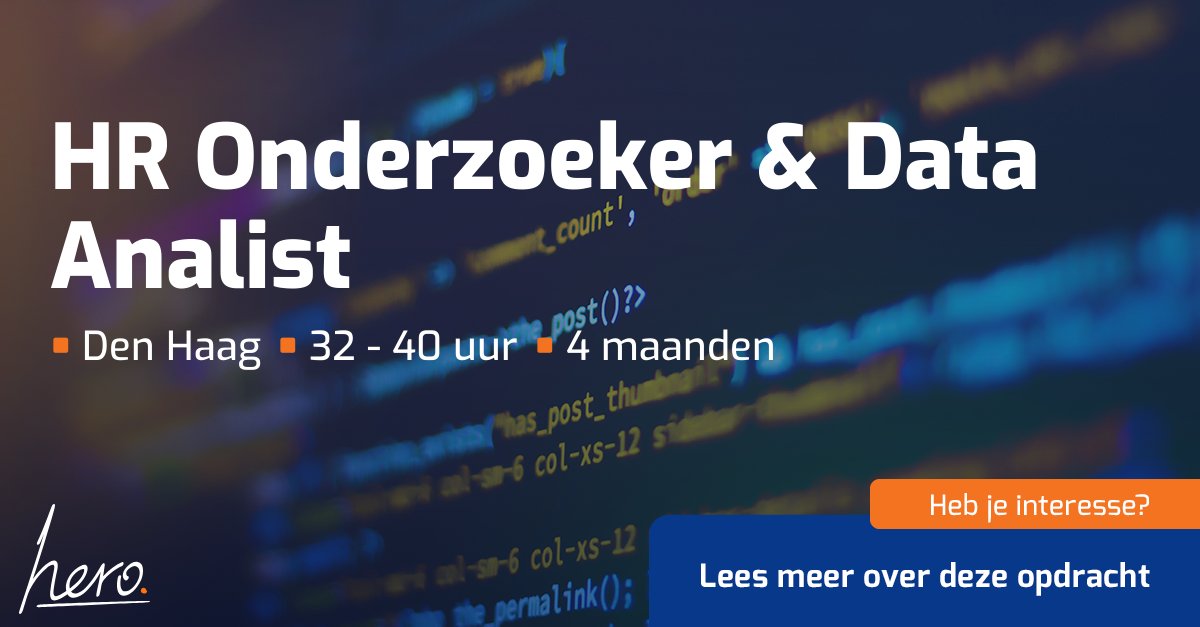 HR Onderzoeker & Data Analist - Hero Interim Professionals